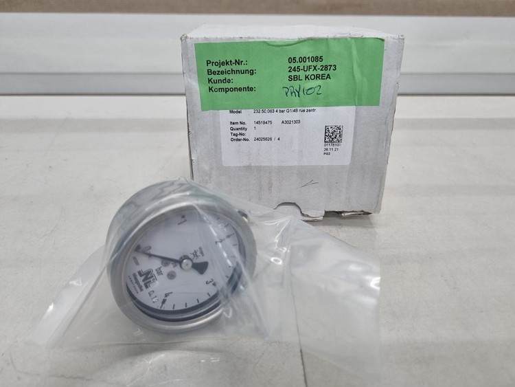 WIKA Niezgodka 232.50.063 4bar G1/4B 압력 게이지 : 엠아이티솔루션