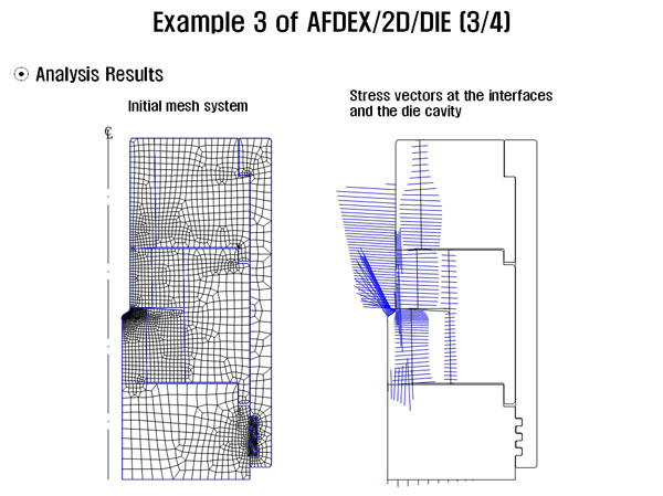 Example 3 of AFDEX/2D/DIE (3/4) : AFDEX - Metal Forming Simulation Software