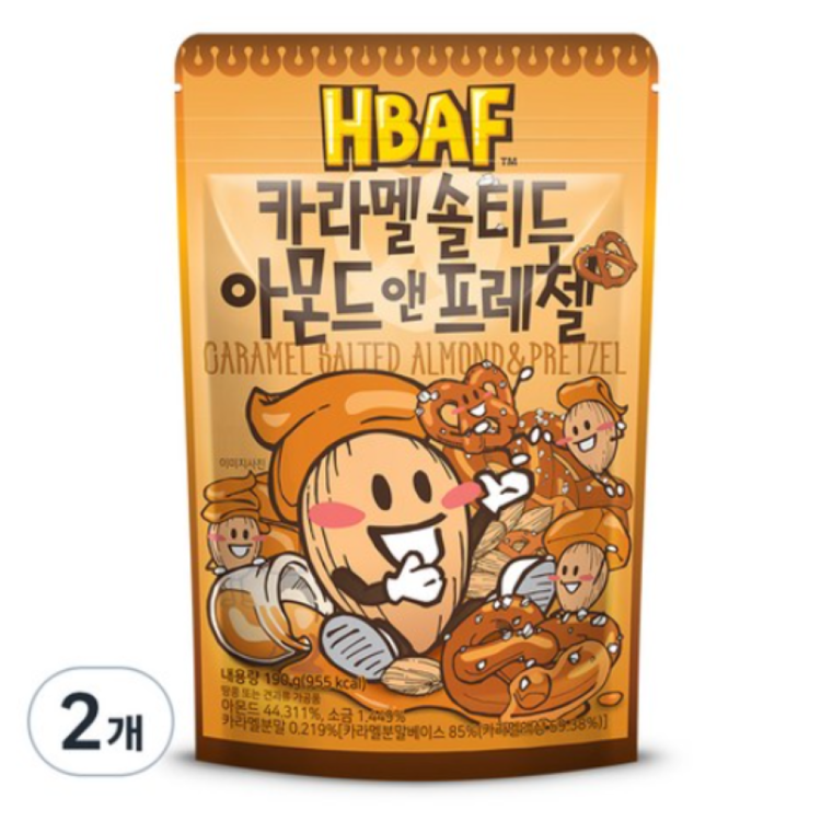 HBAF Caramel Salted Almond and Pretzel 190g, 2 pieces : kiwemall