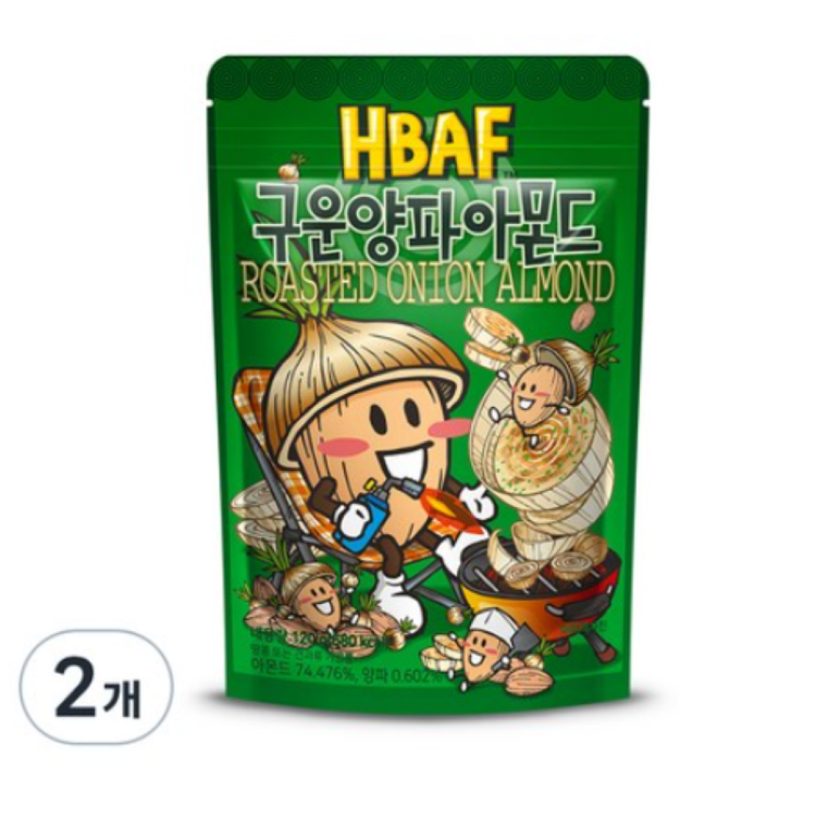 HBAF roasted onion almond 120g, 2 pieces : kiwemall