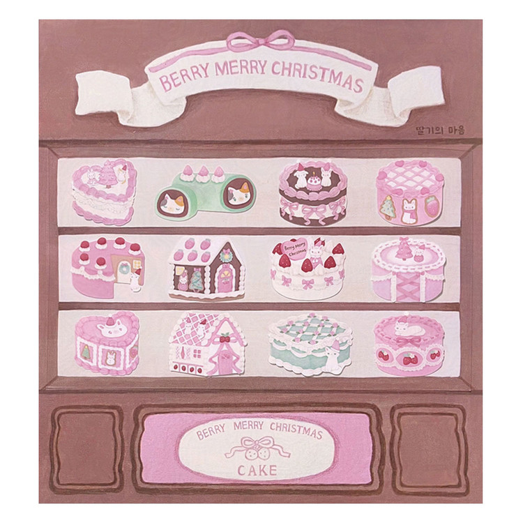 [딸기의 마음] 베리 메리 크리스마스 케이크 스티커 : paperuler