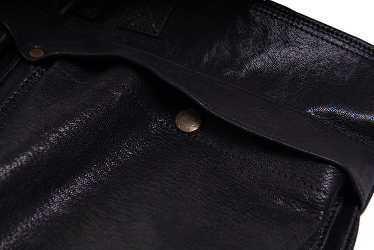 Helmet bag goat skin black (G-1 jcaket leather) : 엠비스
