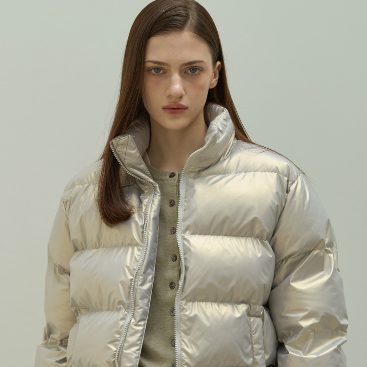 Glossy Aurora Puffer Short Padding_2Color : ellioti