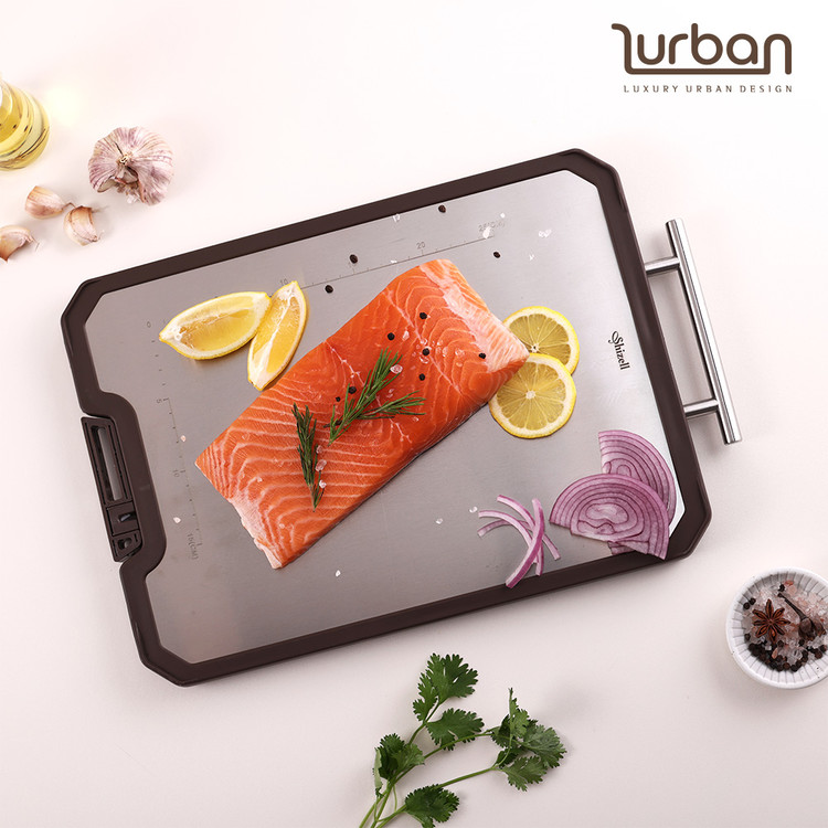 [Shizell] 쉬젤 러반 다용도 스테인레스 양면도마L (27.5x41) : 트라이스