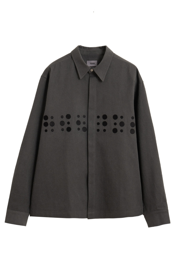 Braille shirts (Crack & light) - Charcoal : YOSUK
