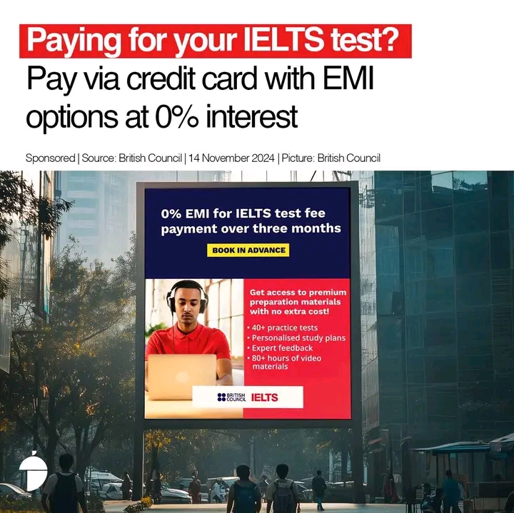 Great news: 0% EMI for IELTS test fee payment over three month : K-Guide