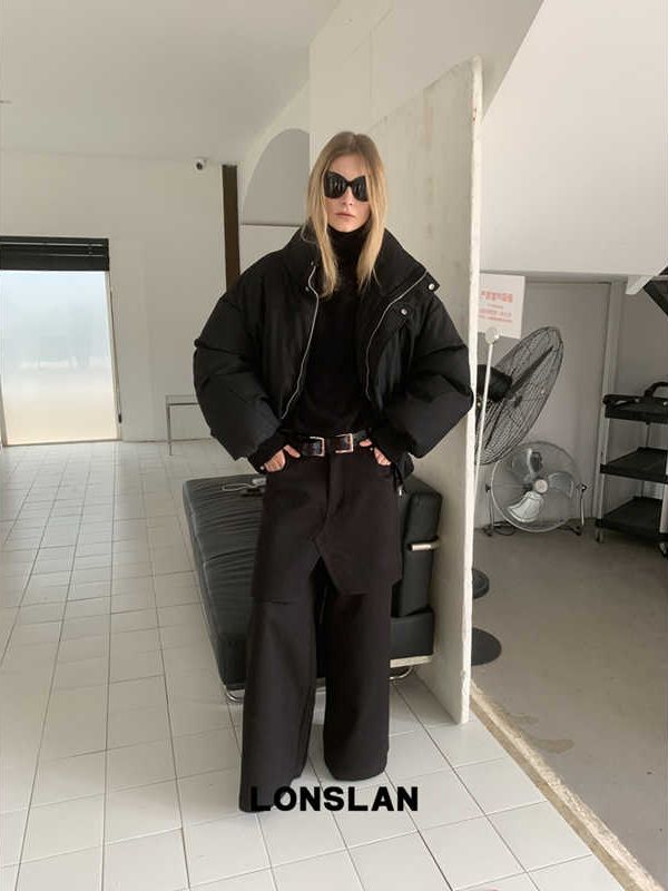 LONSLAN Stand-up collar design zippered cotton jacket : 유스키트 YOUTHKIT
