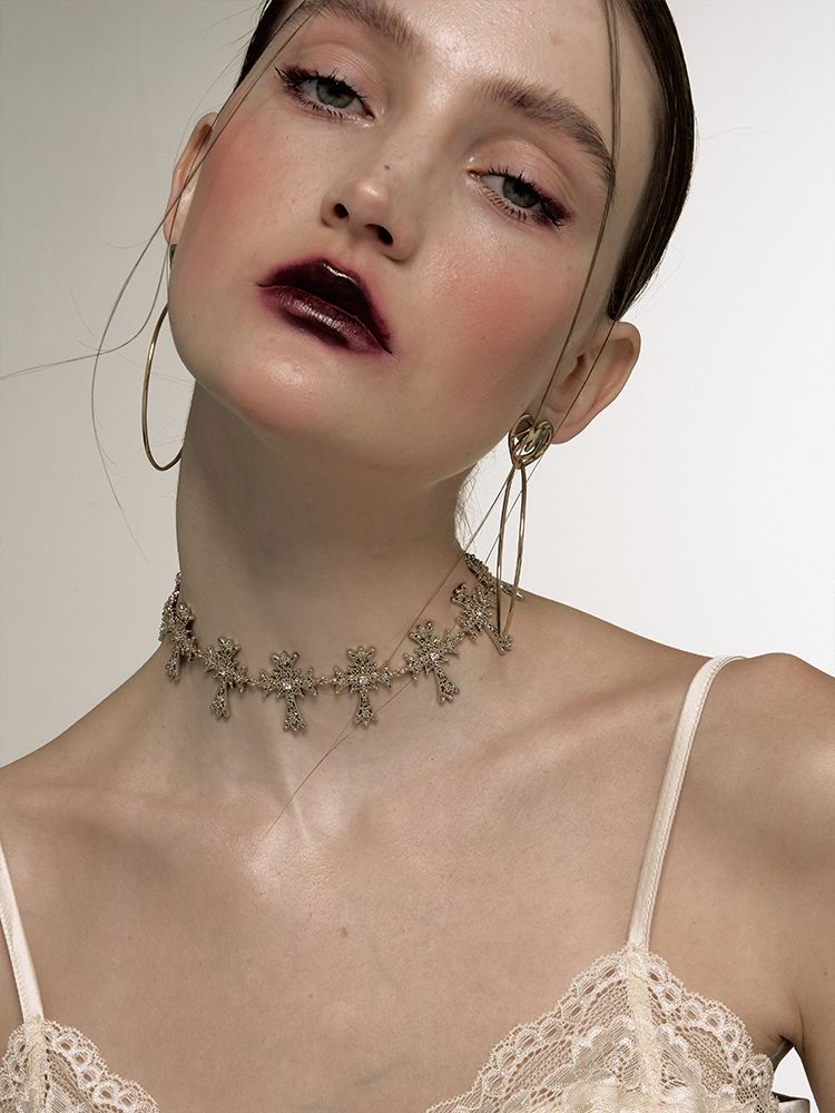 1JINNSTUDIO collar collarbone chain baroque flash cross choker : 유스키트 ...