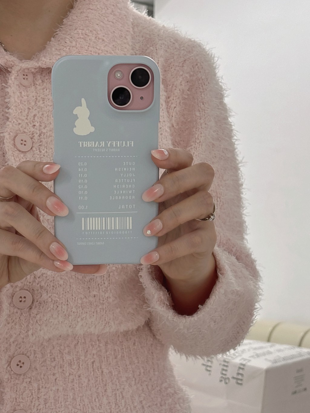 [폰케이스] Rabbit’s Receipt PHONE CASE (sky blue) : 르세임디 LE SAMEDI