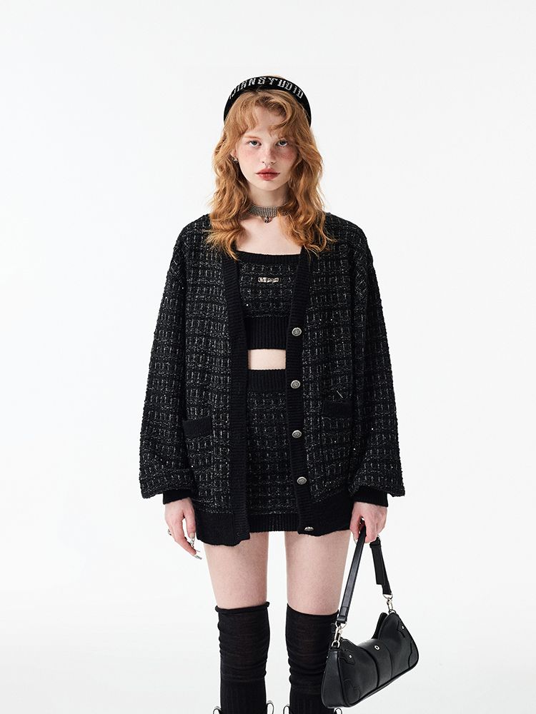 1JINNSTUDIO tweed boxy cardigan : 유스키트 YOUTHKIT