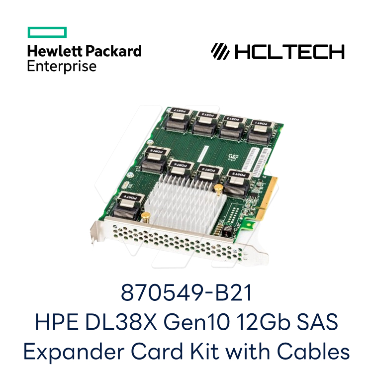 870549-B21 HPE DL38X Gen10 12Gb SAS Expander Card Kit with Cables : 에이치씨엘테크