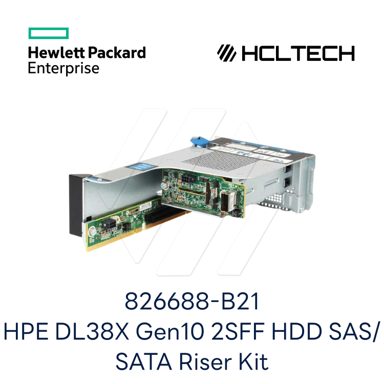 826688-B21 HPE DL38X Gen10 2SFF HDD SAS/SATA Riser Kit : 에이치씨엘테크