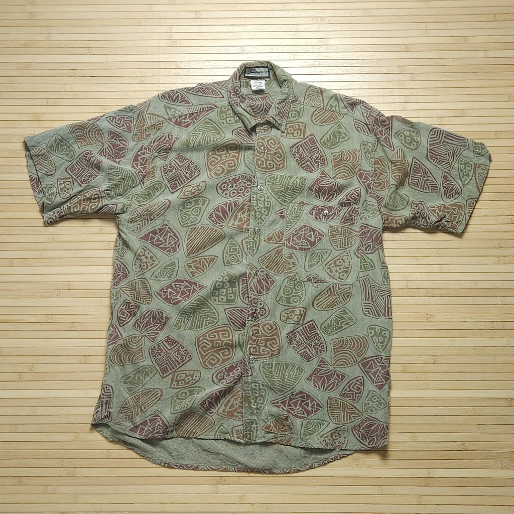 Vintage Pier Connection Pattern Half Shirt : 모노블록