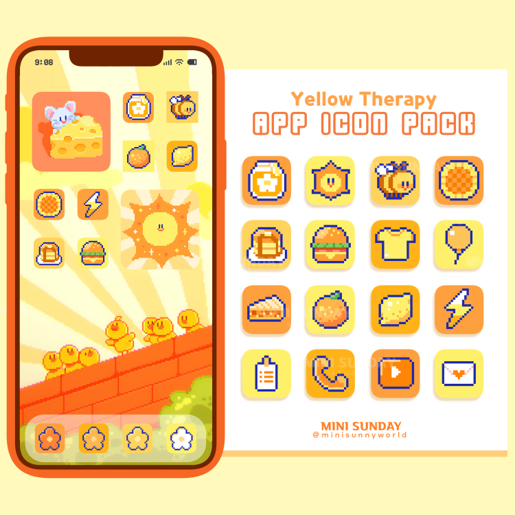 Yellow Therapy Icon Pack : MINI SUNDAY studio