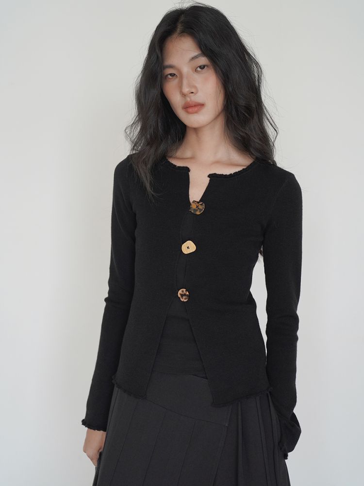 Point Button Cardigan : 네버씬비포(neverseenbefore)