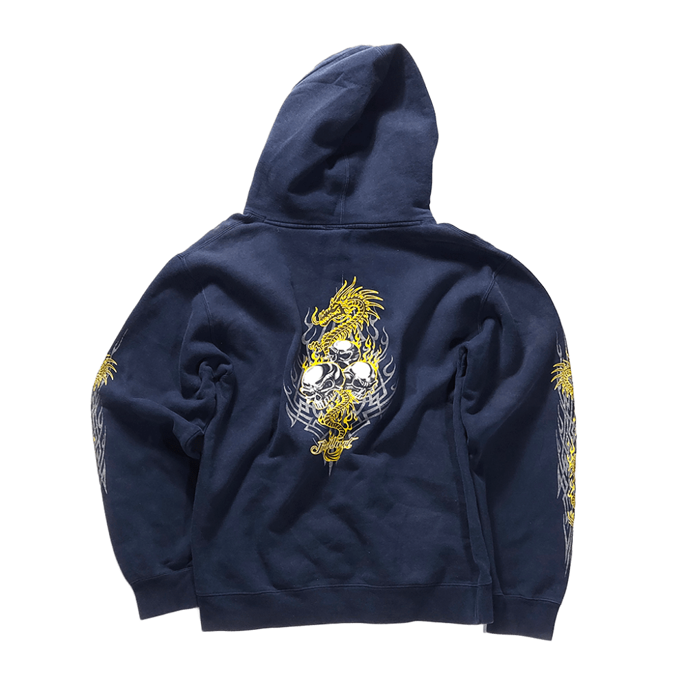 90s BULLHEAD Skateboard Skull Flame Hoodie Sweatshirt : 모노블록