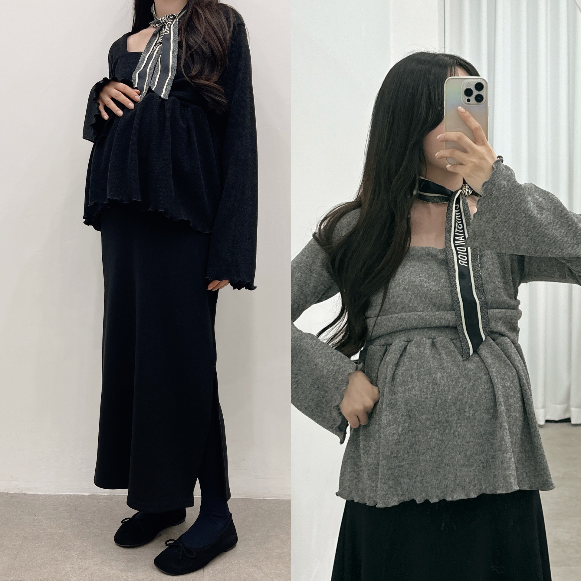 (2사이즈)스퀘어넥치즈BL-2color : 제이린