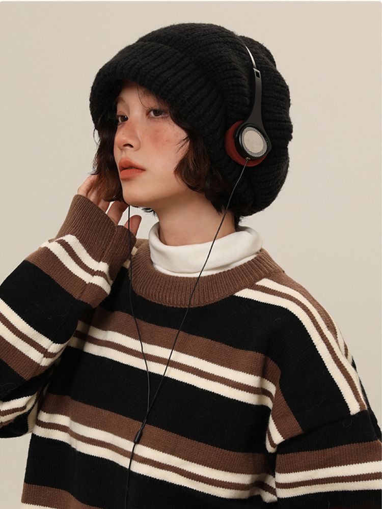 ear protection knitted pile hat(4color) : 라벨트리