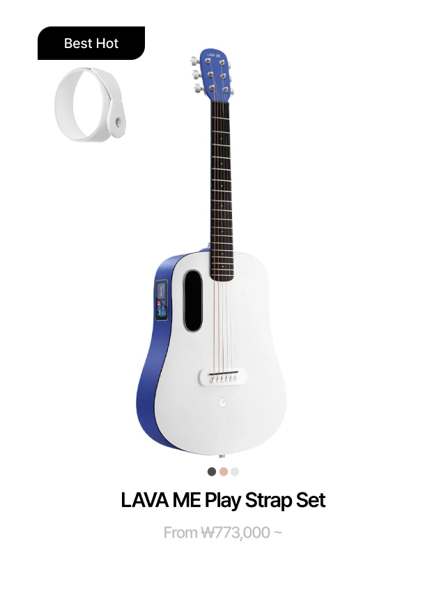 LAVA ME play 36인치 어쿠스틱 일렉트릭 스마트 기타 + 전용 가방 + 전용 우븐 스트랩 set| 3.5in 터치스크린 ...