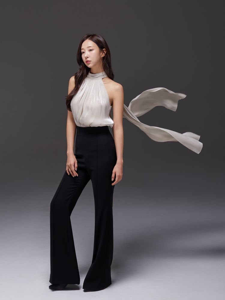 쉘 탑[pearl chiffon halter neck long scarf] : ESTOO