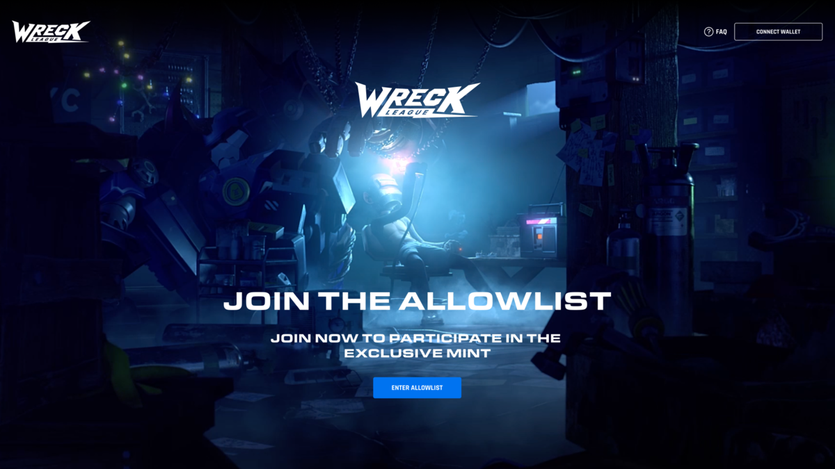 Web3 Game: Wreck League Allowlist Recruitment Site : UX Design Works