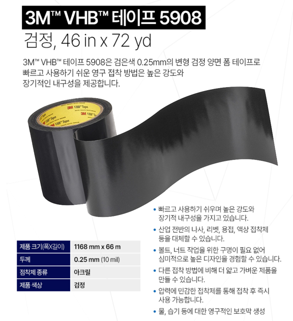 3M VHB Tape 5908 0.25mm : (주)코어텍