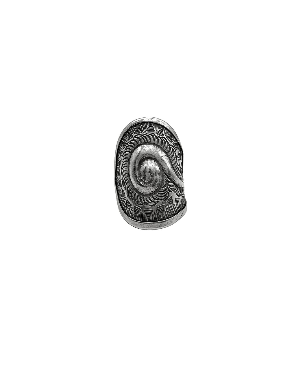 KAREN HILL TRIBE silver Carved Swirl Ring : ENCANTO