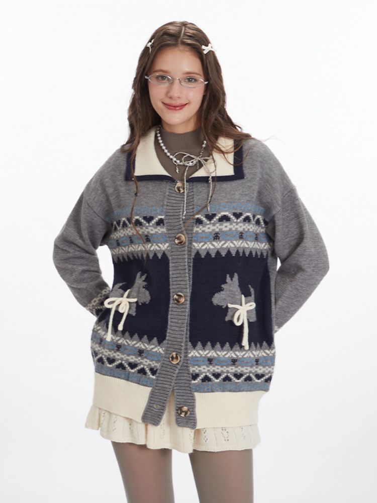 retro lazy sweater jacket : 라벨트리