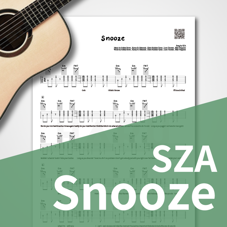 SZA - Snooze 【★☆☆☆☆】 : 하루한곡 TAB악보