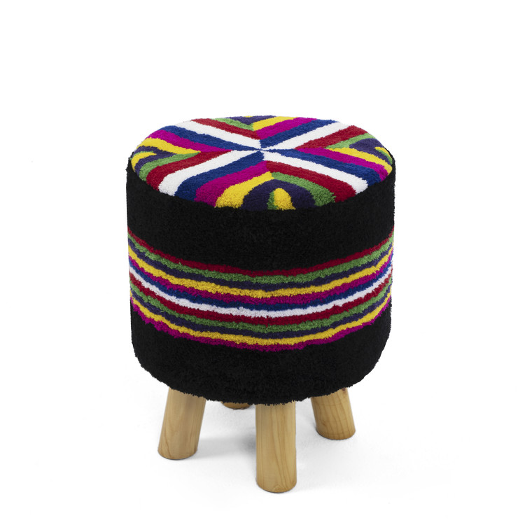 [스튜디오 아록] 블랙 색동 스툴 : MAKEFOLIO 메이크폴리오