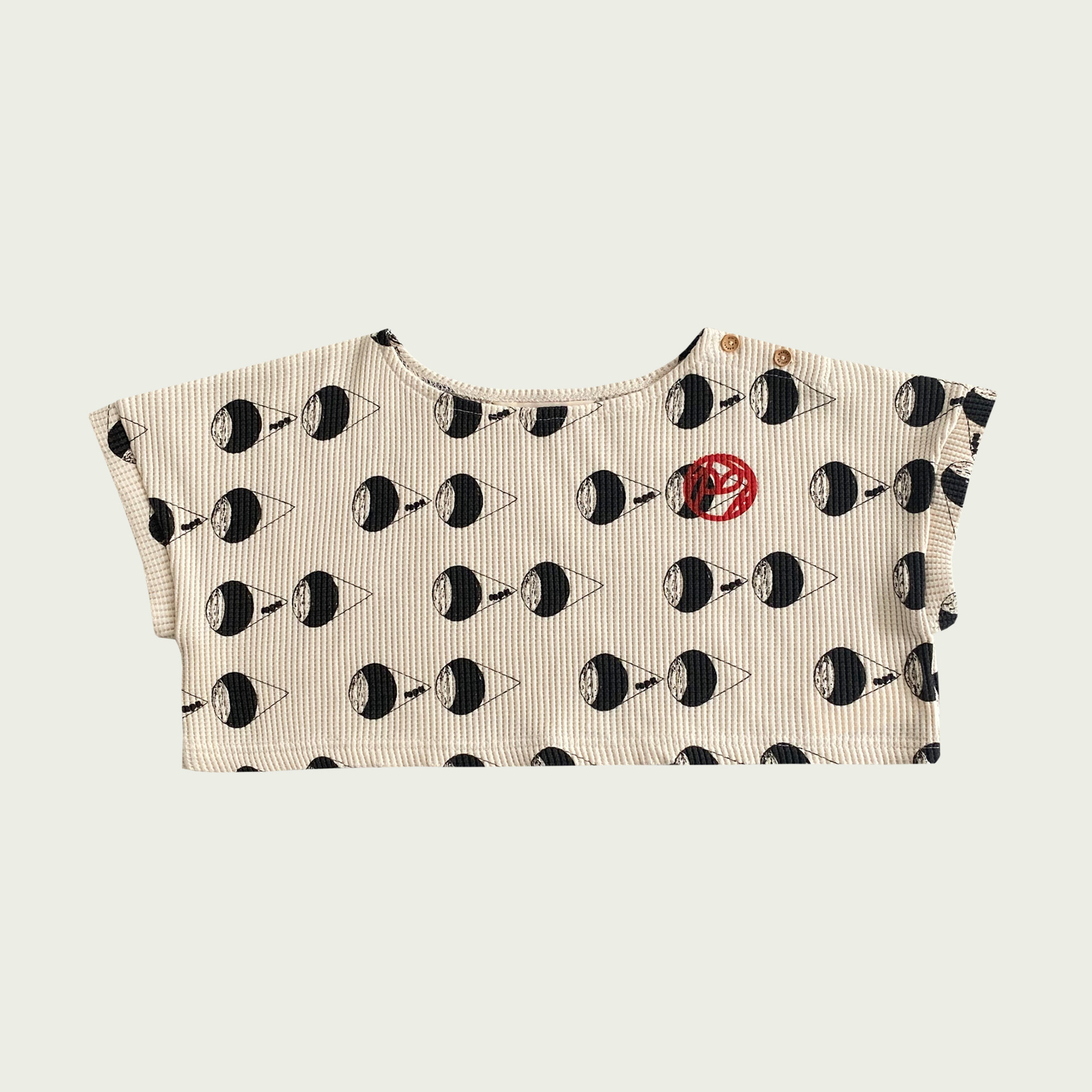 24'SS EYES 올오버 와플 크롭 티셔츠(CREAM) : 미니피에스마켓 공식홈페이지