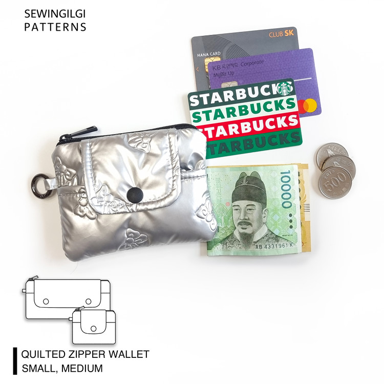 Quilted Zipper Wallet Pattern : SEWINGILGI PATTERNS