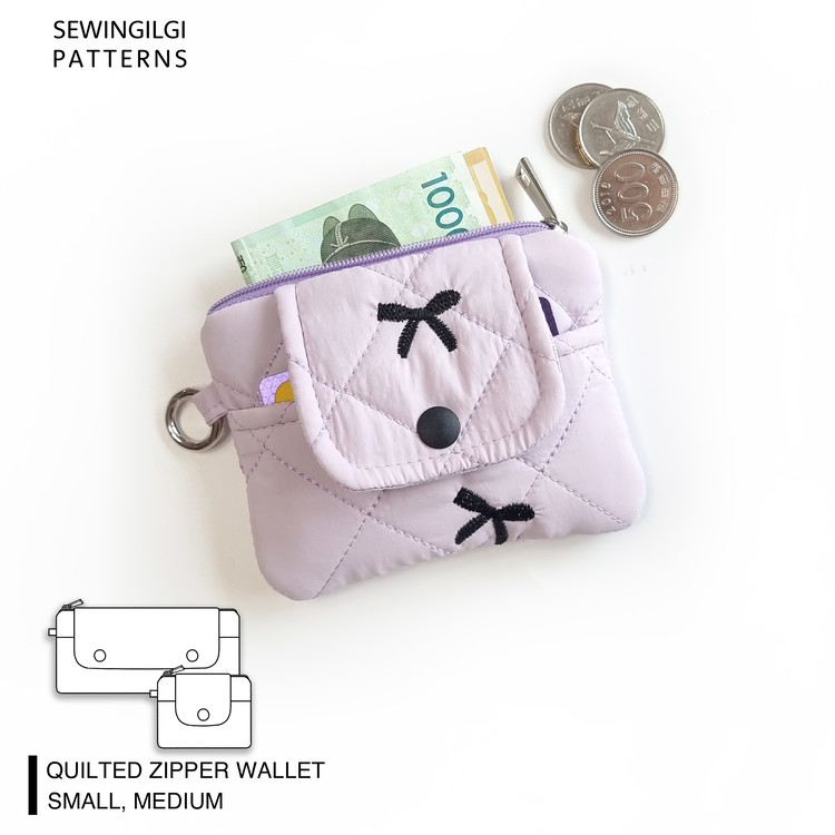Quilted Zipper Wallet Pattern : SEWINGILGI PATTERNS