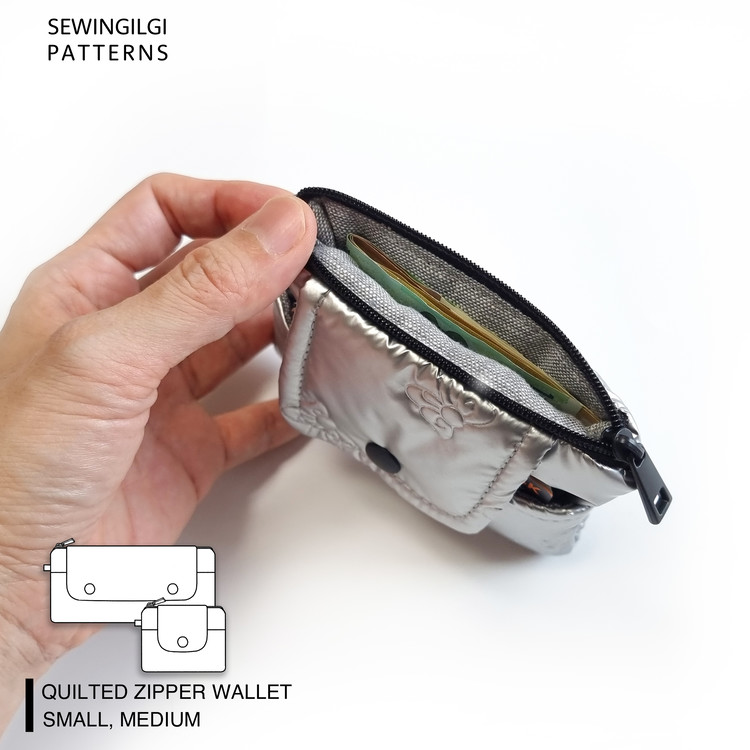 Quilted Zipper Wallet Pattern : SEWINGILGI PATTERNS