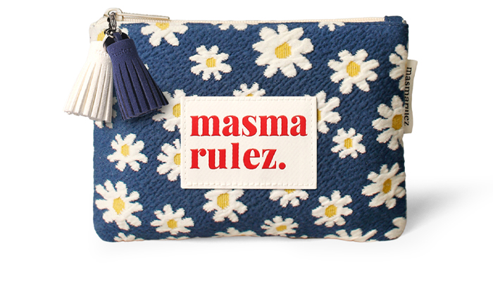Basic pouch _ Knit daisy navy : Masmarulez [마스마룰즈]