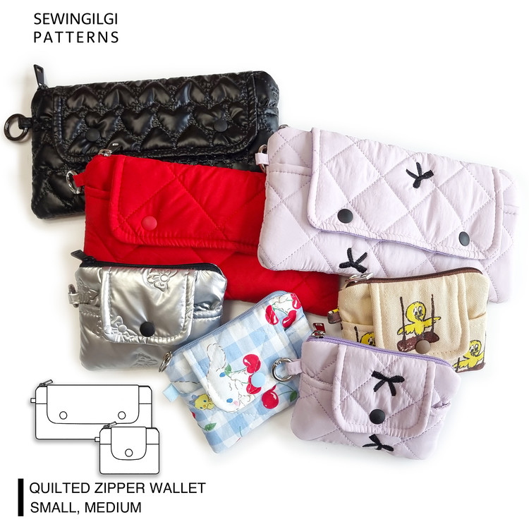 Quilted Zipper Wallet Pattern : SEWINGILGI PATTERNS