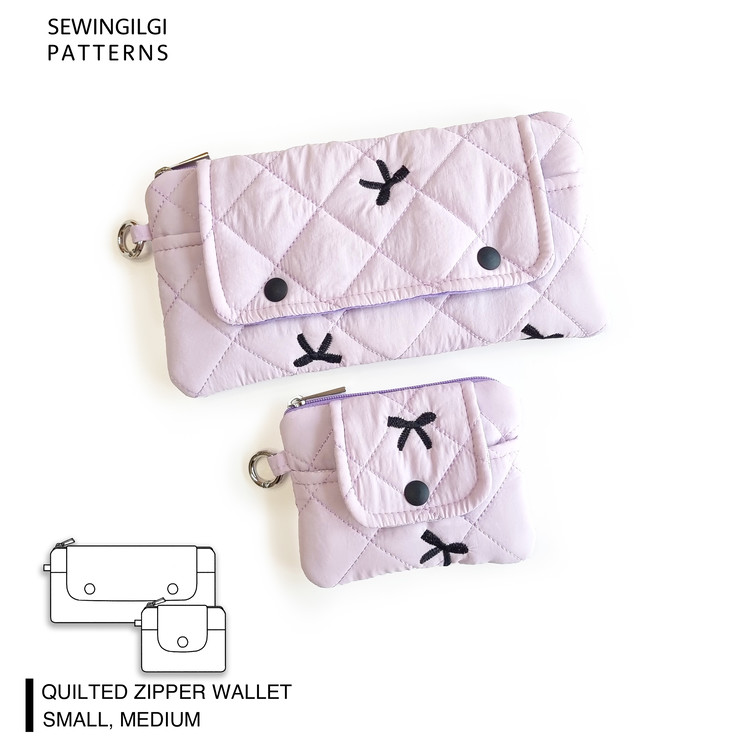 Quilted Zipper Wallet Pattern : SEWINGILGI PATTERNS
