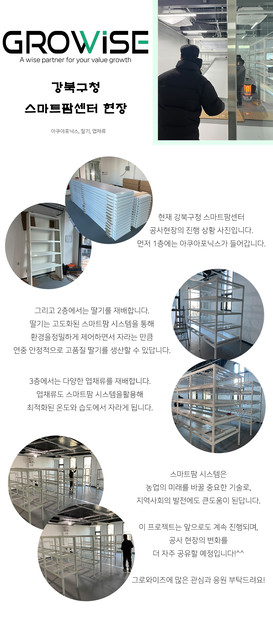 강북구청 스마트팜센터 현장 - 아쿠아포닉스, 딸기, 엽채류 : GROWISE Inc.