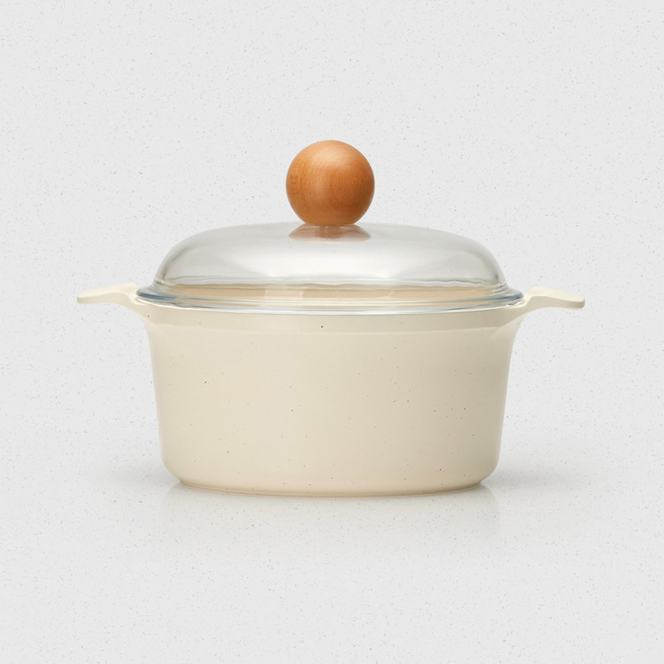 Woove Stone Ceramic Ivory 🤍 Pyrex Glass Cover Sauce Pot 24 : vizzart-en