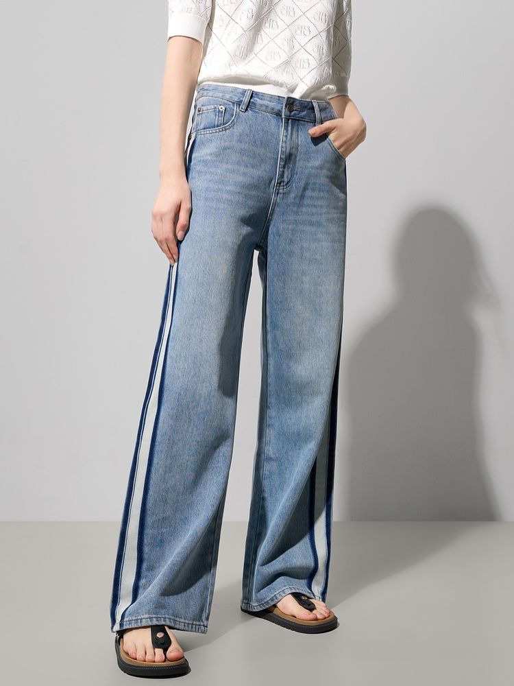 Contrast Fade Washed Denim Pants : 엘레니크(Elenique)