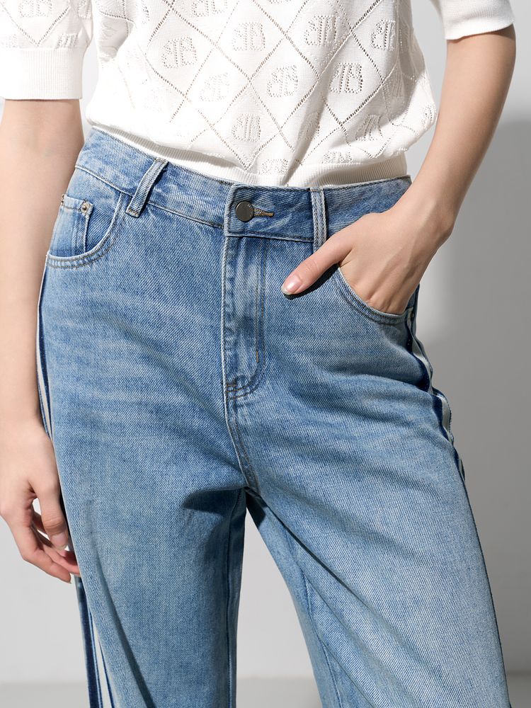 Contrast Fade Washed Denim Pants : 엘레니크(Elenique)