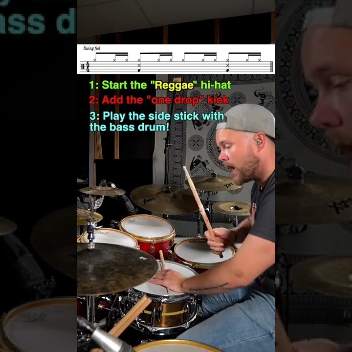 Beginner Reggae Drum Groove lesson! : copydrum