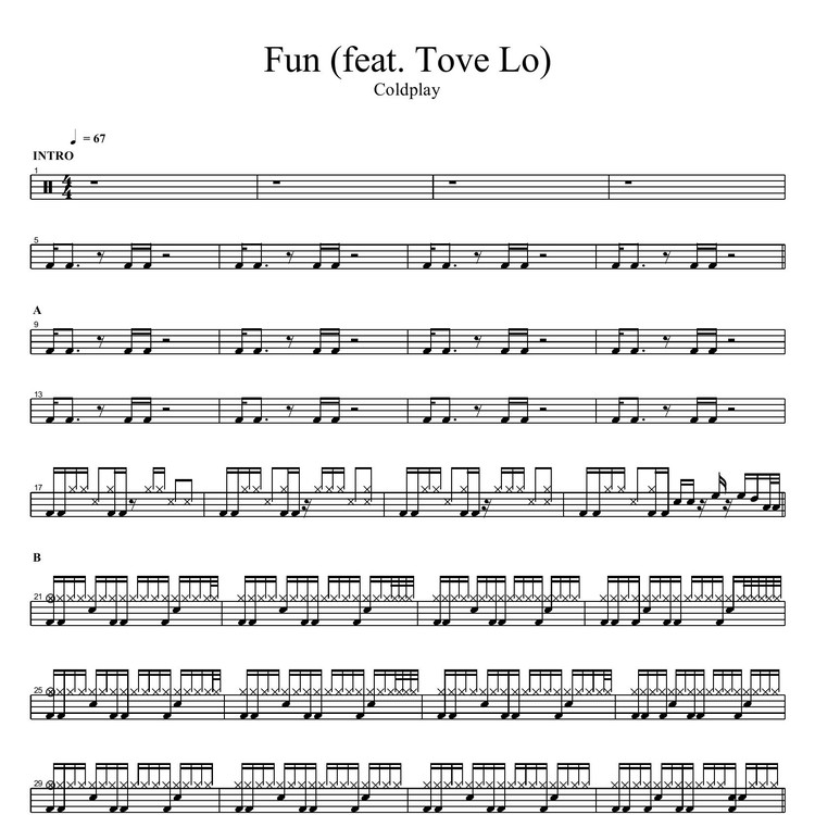 Coldplay - Fun (feat. Tove Lo) : copydrum