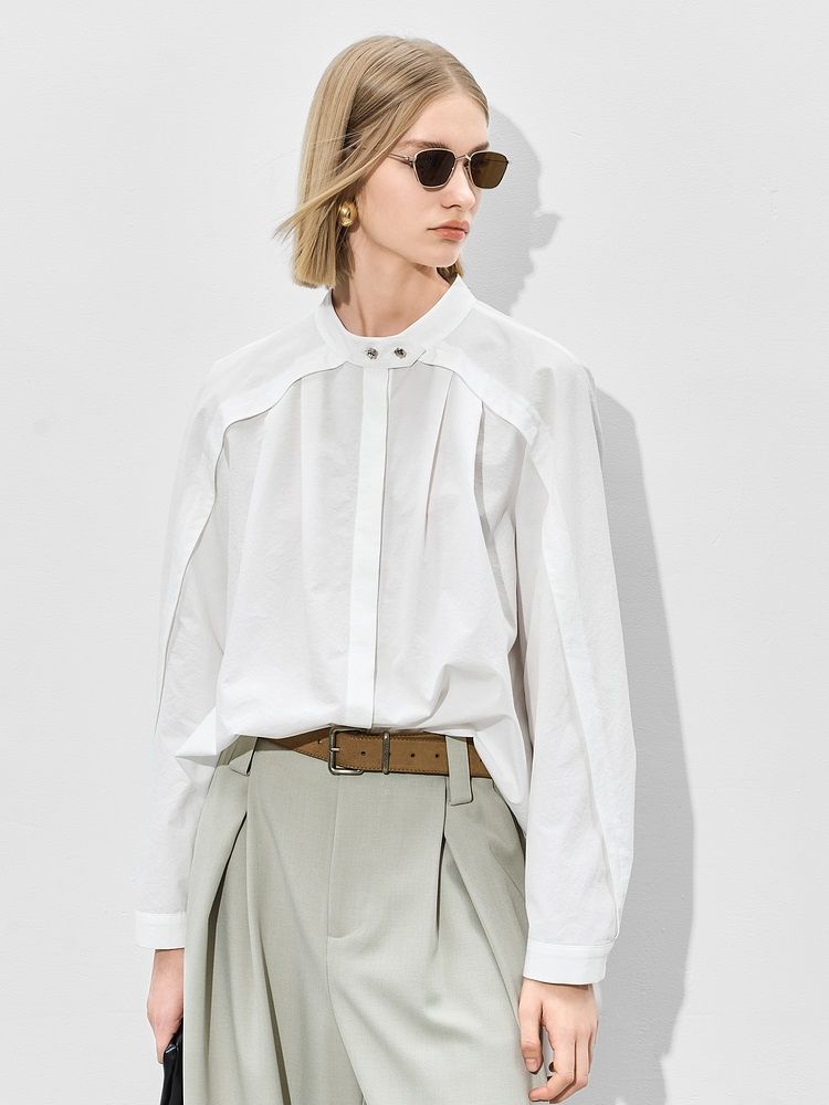 Minimalist Hidden Placket Shirt : 엘레니크(Elenique)