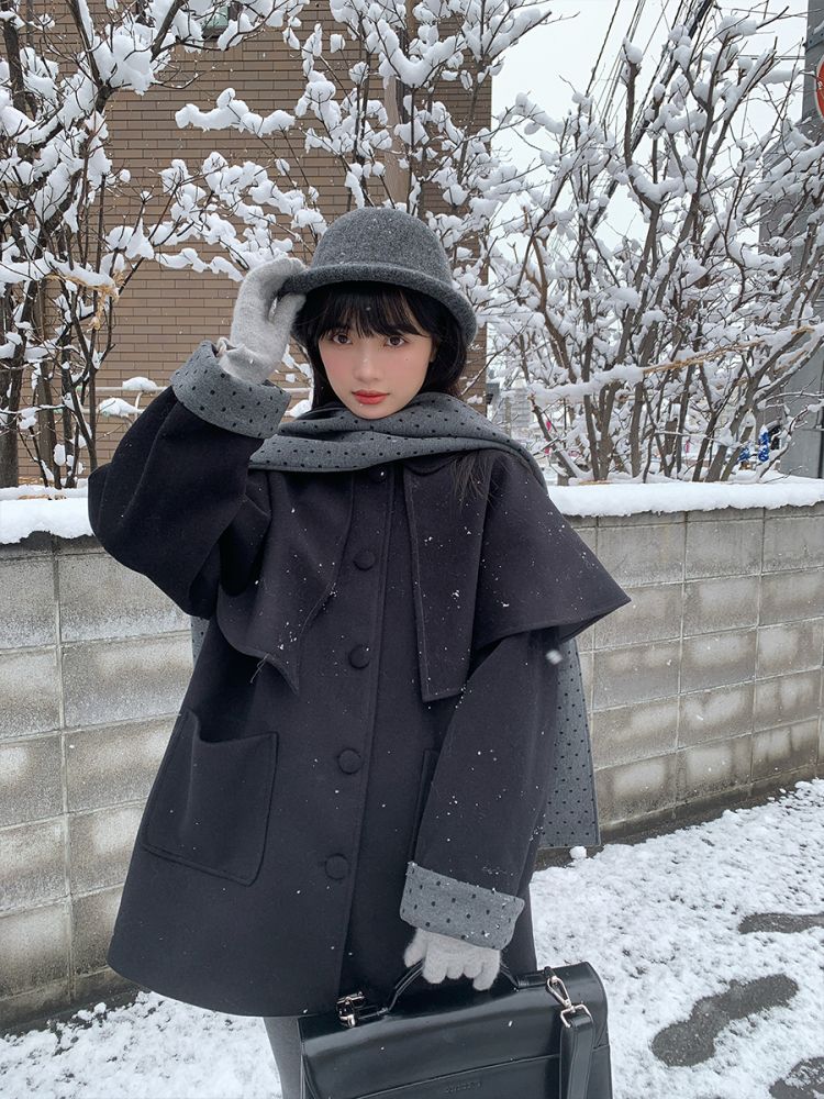 MAP Japanese Wool Coat with Scarf : 프티베 petitbe