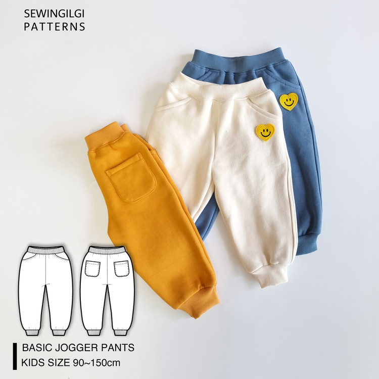 Basic Jogger Pants for Kids Pattern : SEWINGILGI PATTERNS
