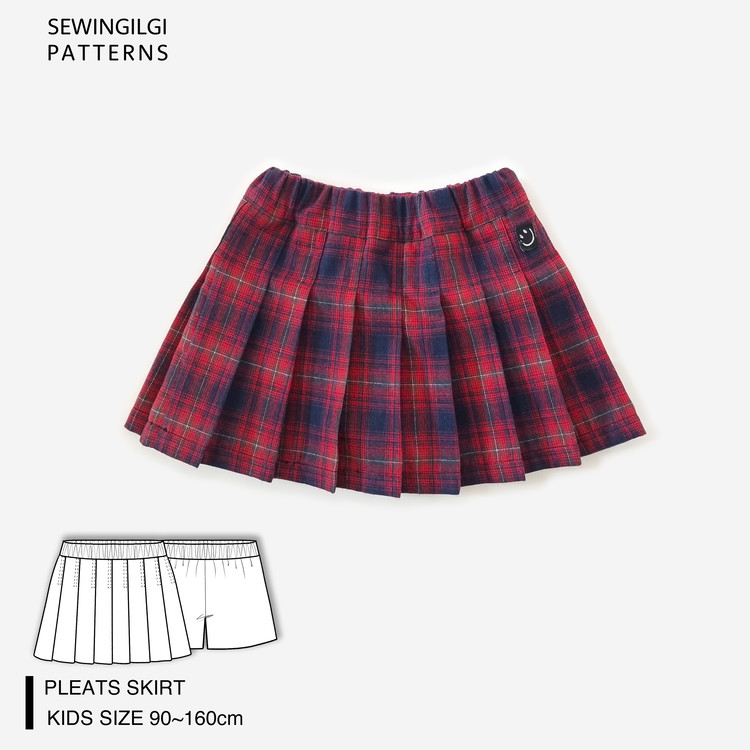 Pleats Skirts for kids for Kids Pattern : SEWINGILGI PATTERNS