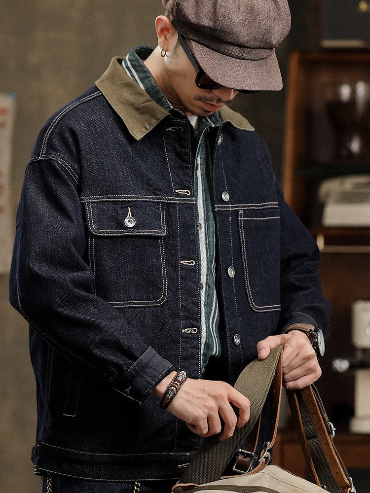 heavyweight retro washed denim jacket : 노르헨(Norhen)