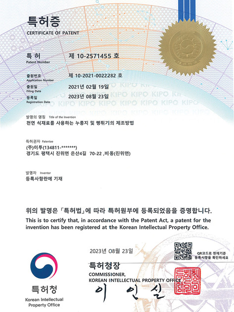 CERTIFICATE OF PATENT 02 : E2 co,. Ltd