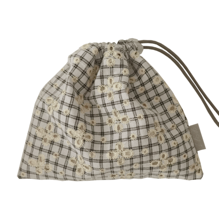 Drawstring Pouch - Lace Check : loveyouidiot